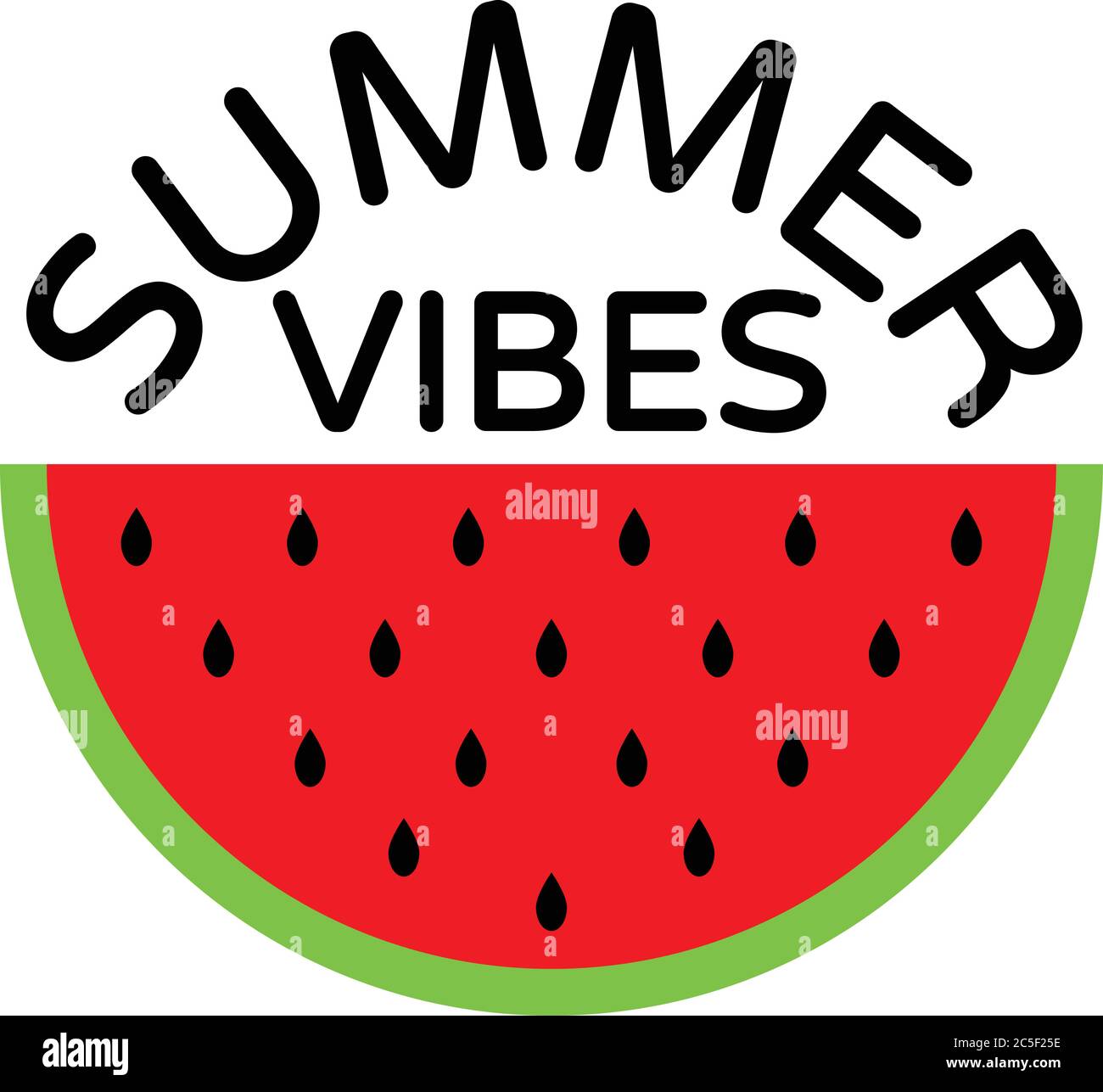 Summer Vibes Sweet Red Watermelon Icon Vector Illustration Stock Vector ...