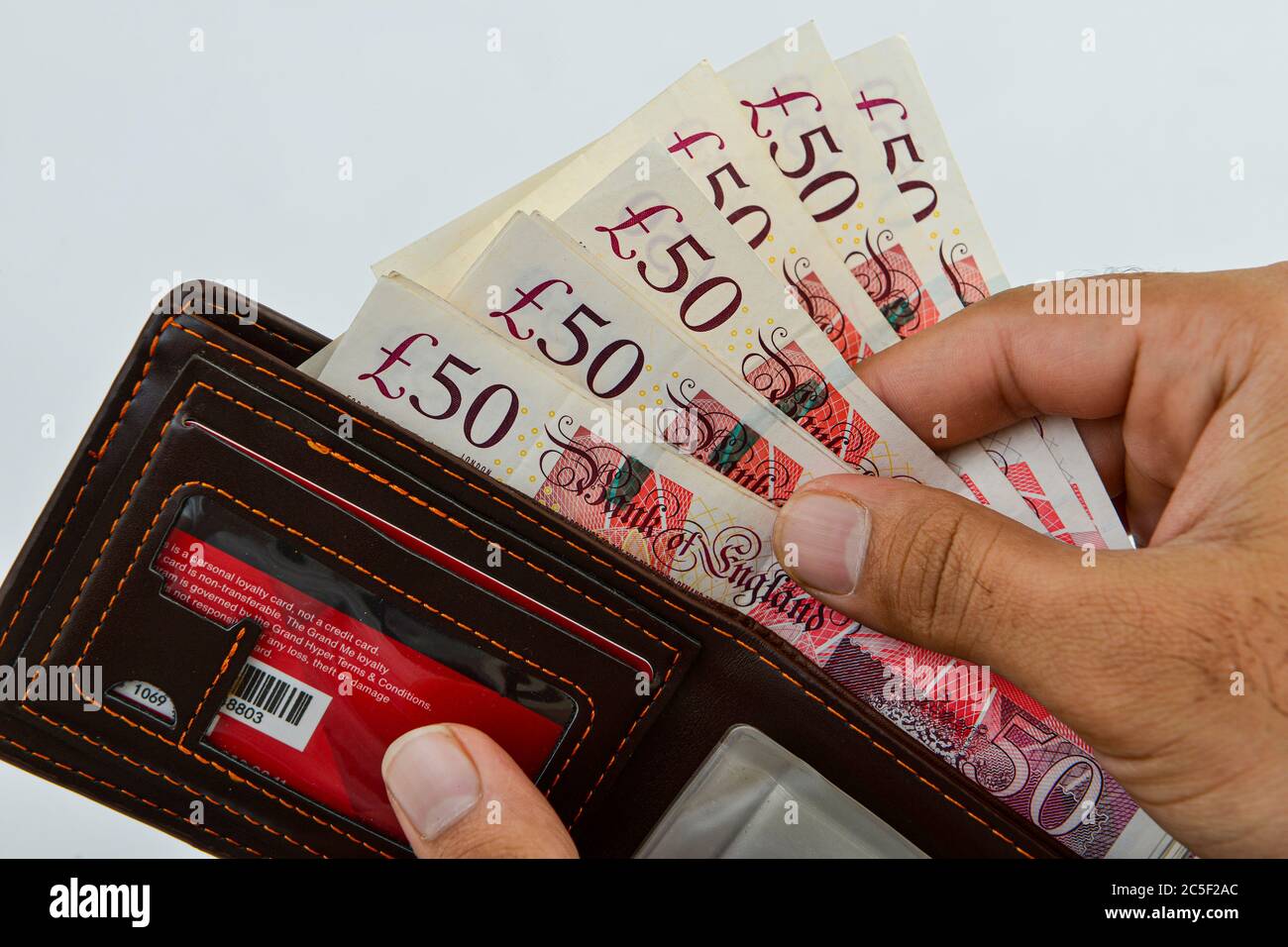 British money Fifty pound note, on white background ,Financial Concept ...