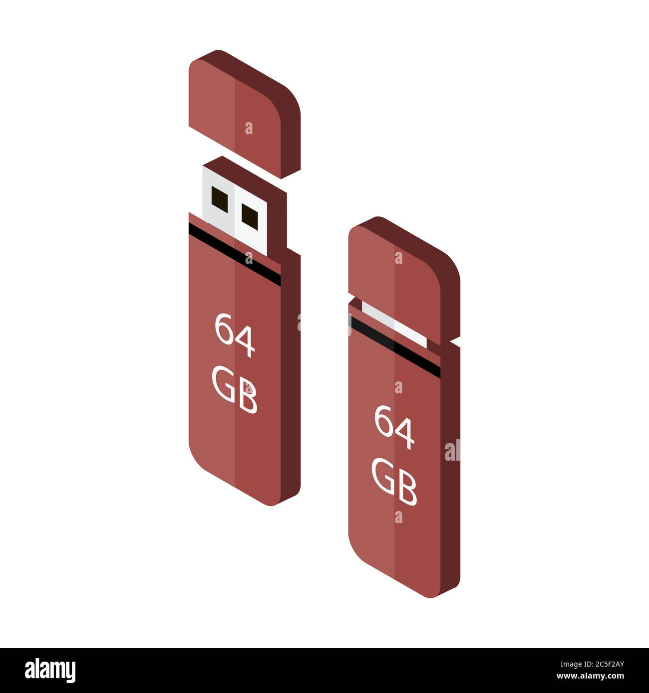 Isometric of Universal flash drive on white background. Vector ...