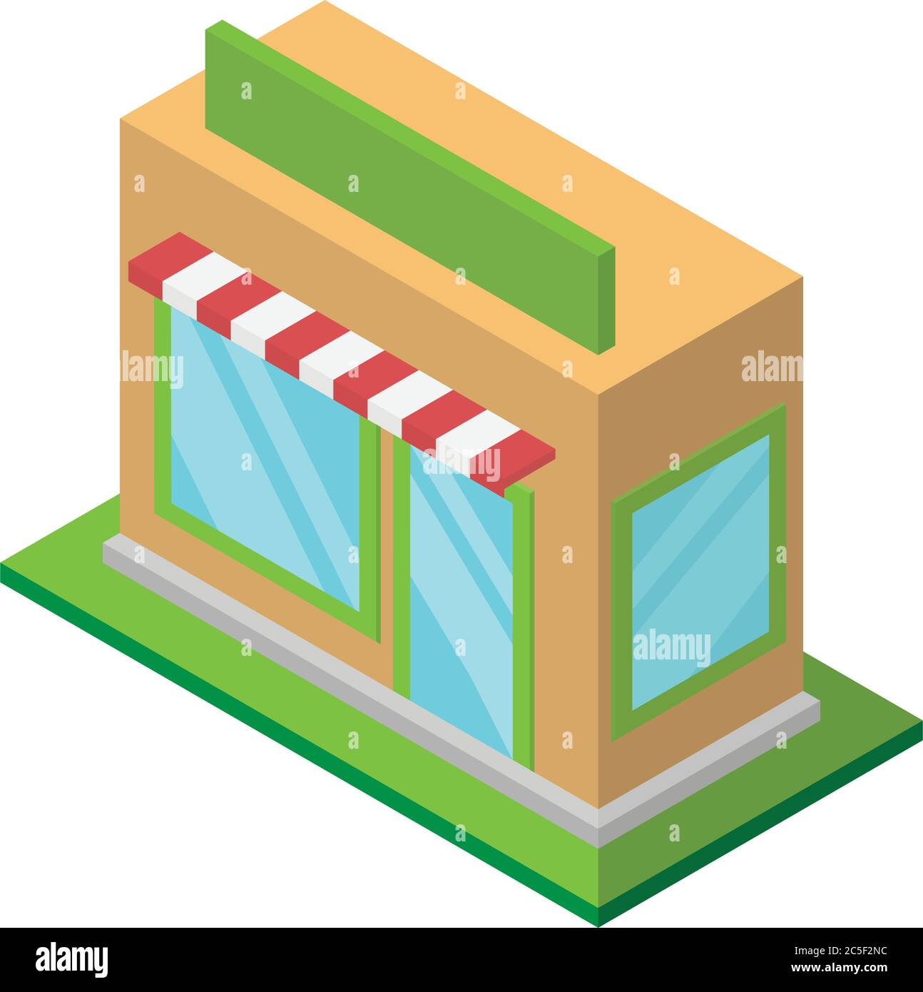 Shop building icon isometric 3D market online store business symbol ...