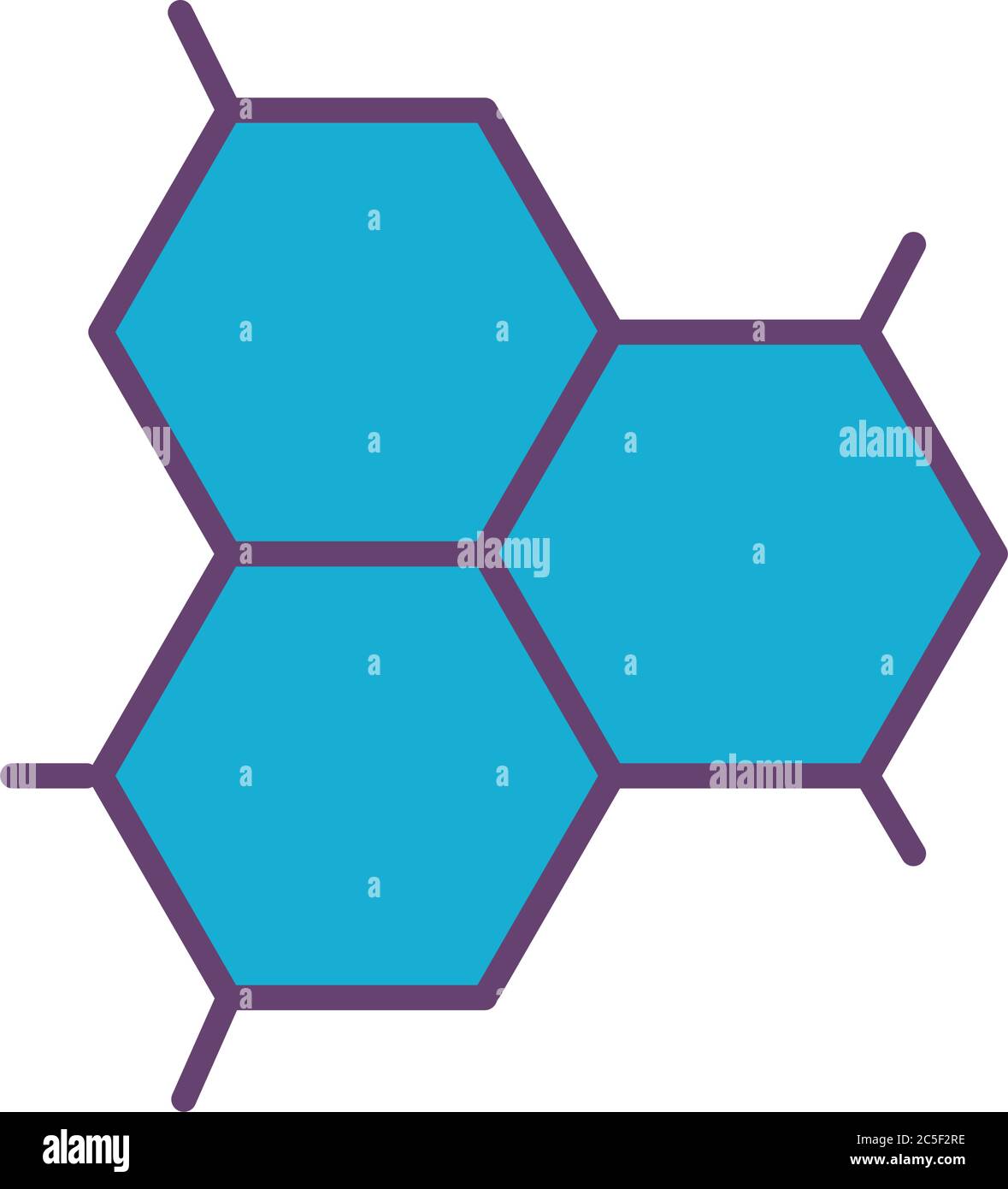 Atom line and fill style icon design, science chemistry and molecular ...