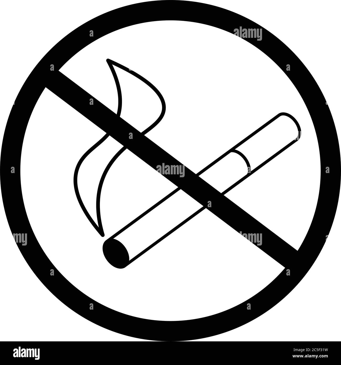 No Smoking sign Icon Isolated White Background Cigarette flat vector ...