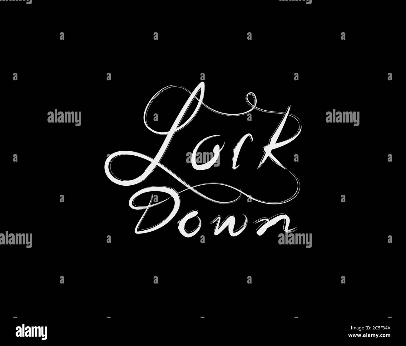 Lockdown Lettering Text on Black background in vector illustration ...