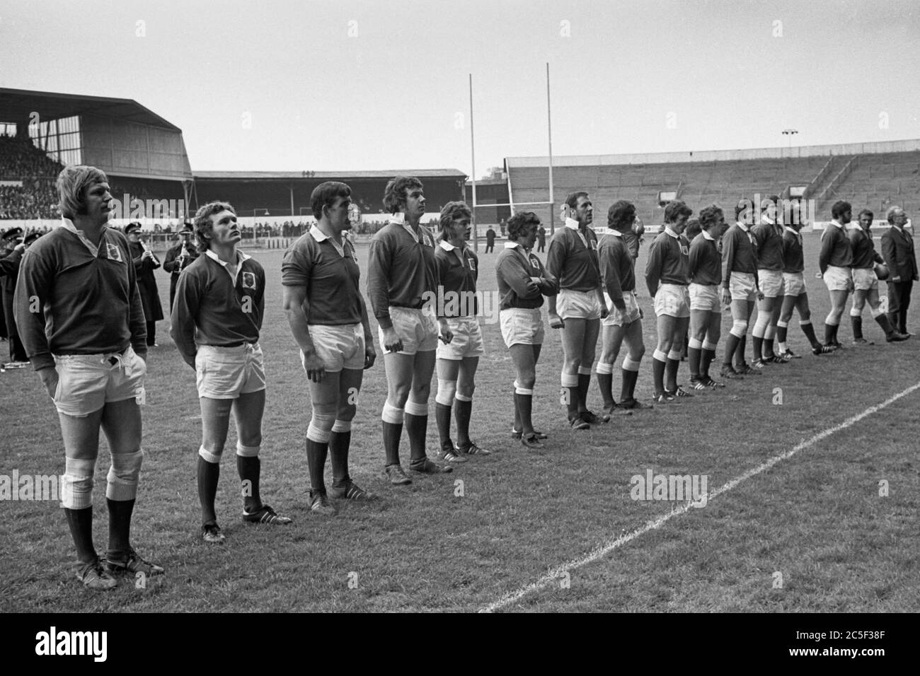 The Llanelli team line up before the WRU Cup Final between Aberavon and ...