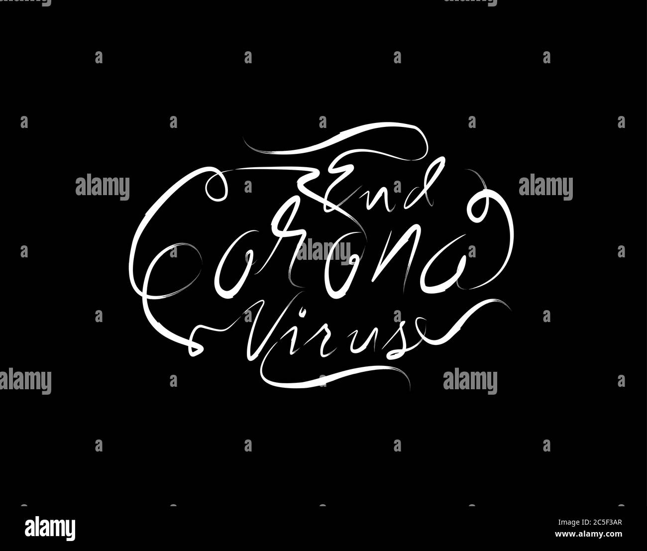 End Corona Virus Lettering Text on Black background in vector ...