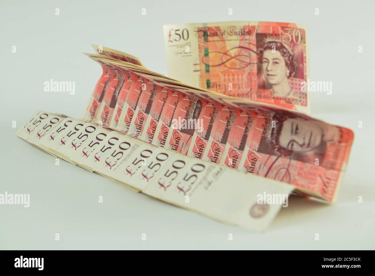 British money Fifty pound note, on white background ,Financial Concept ...