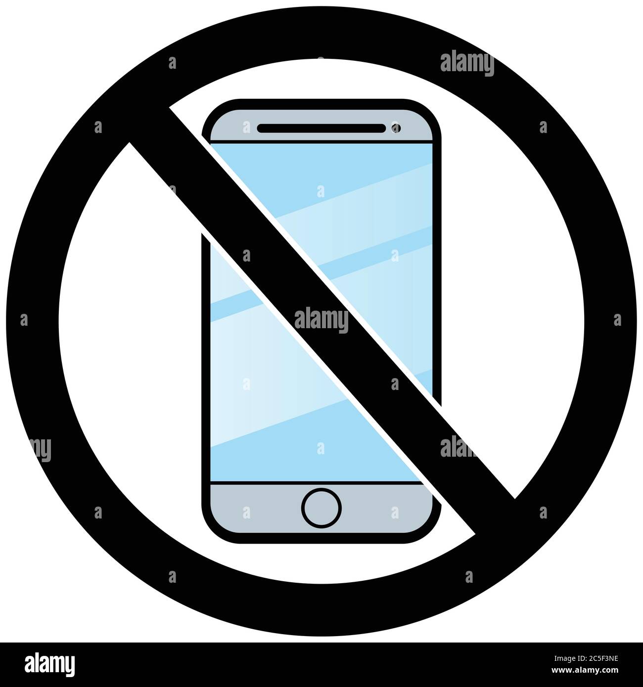Forbidden Phone Use Sign No Smartphone Icon Vector illustration Stock ...