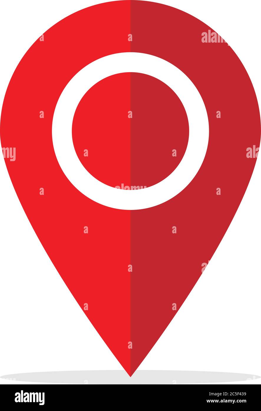 Location Pin GPS Red Pointer Travel Button MarkerSymbol Illustration ...