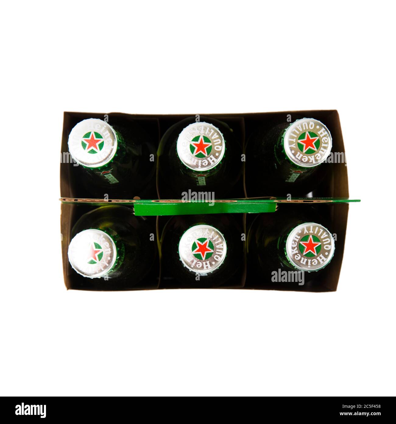 Sankt-Petersburg, Russia, November 20, 2018: Six pack of Heineken light ...