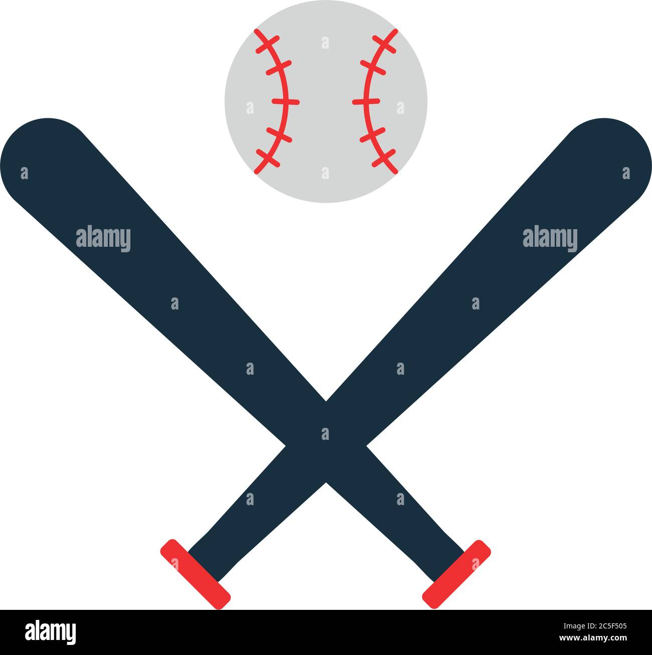 ball and bats of baseball flat style icon design, Sport hobby ...