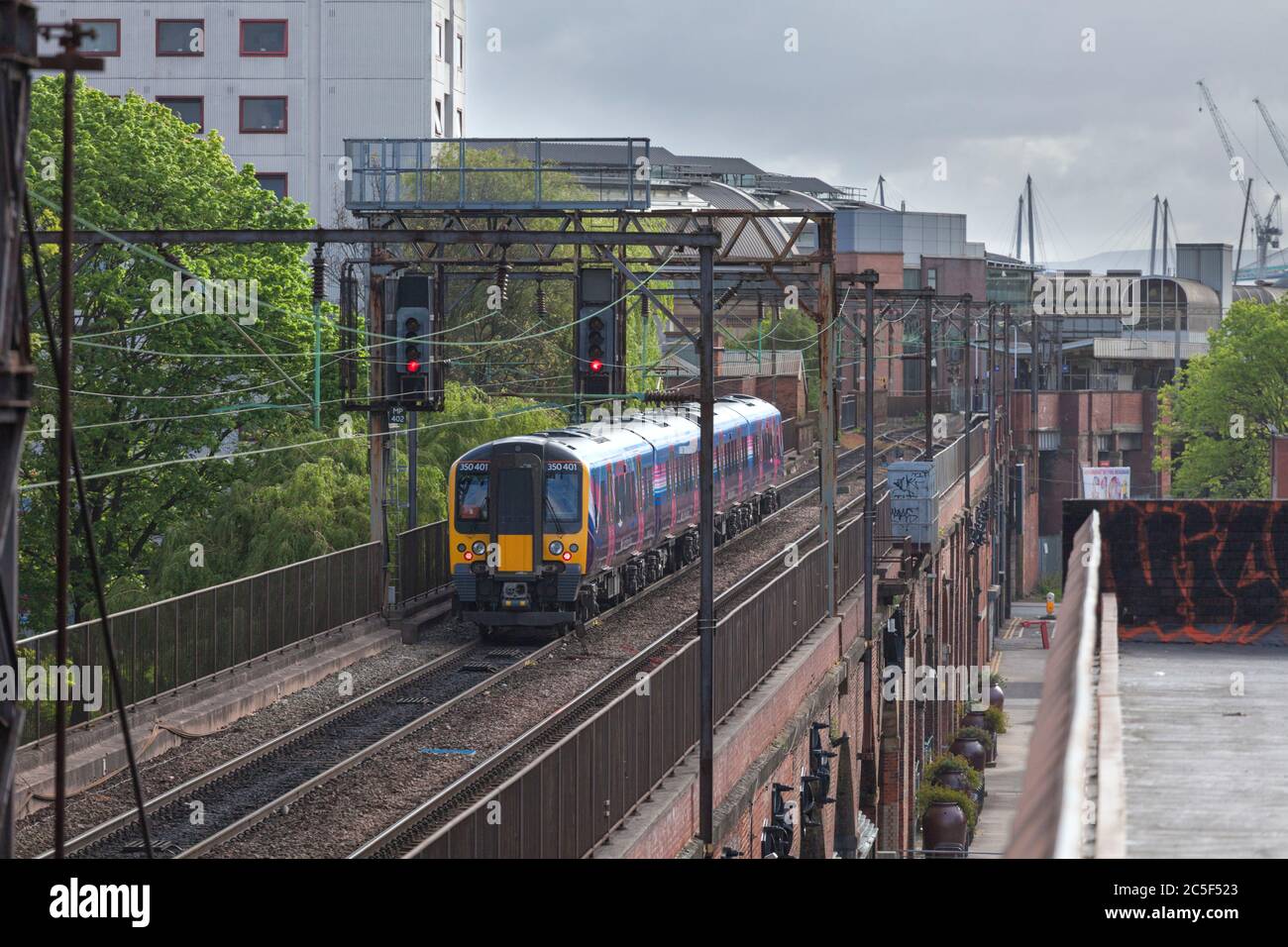 First Transpennine Express Siemens class 350 electric train passing the ...