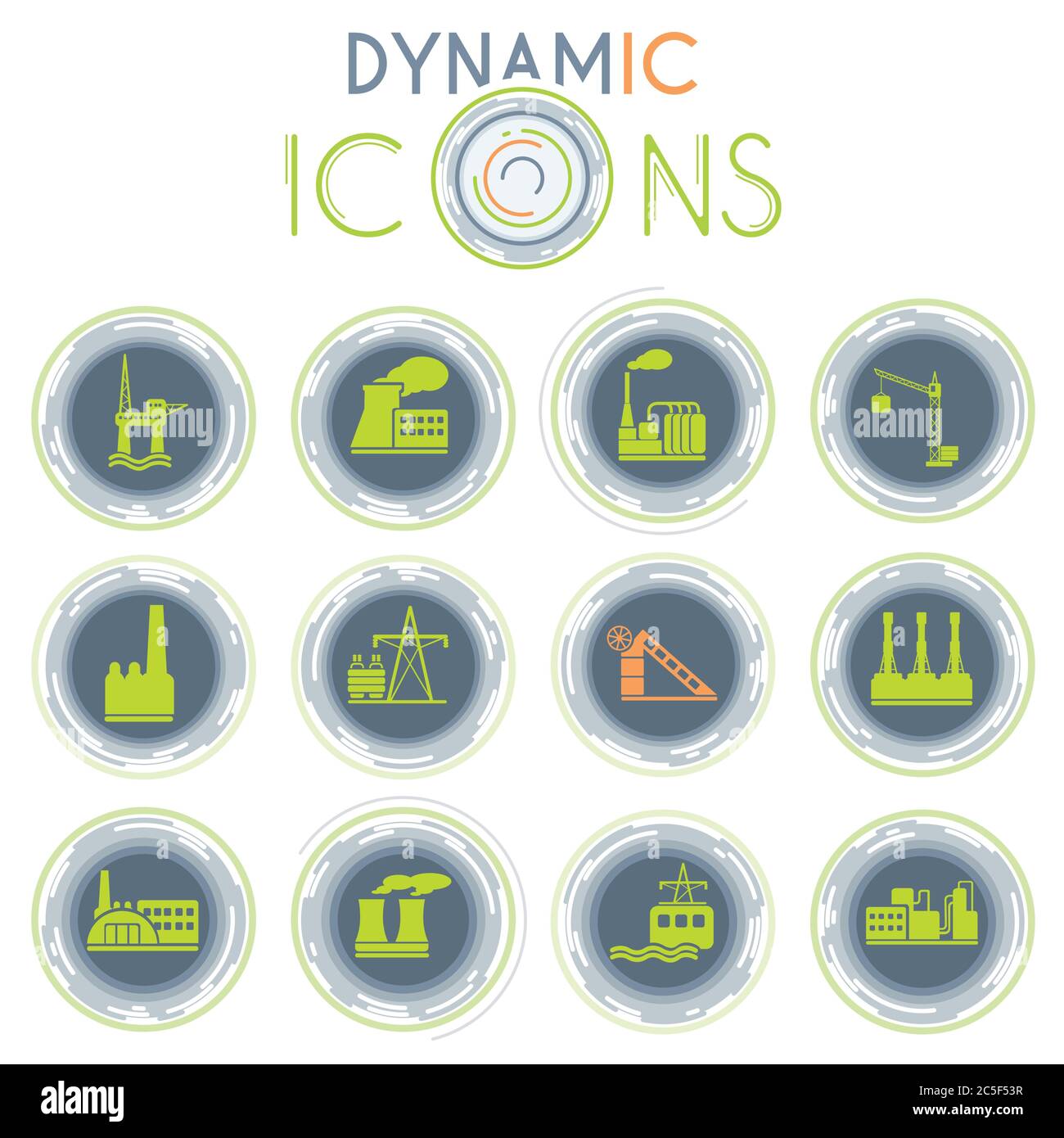 Factory and Industry dynamic icons Stock Vector Image & Art - Alamy