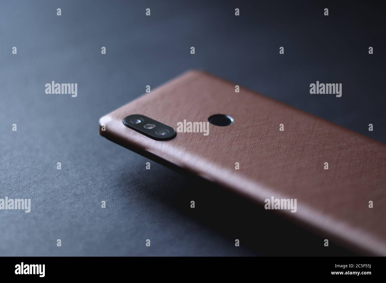 custom phone skin flatlay with different background colour Stock Photo ...