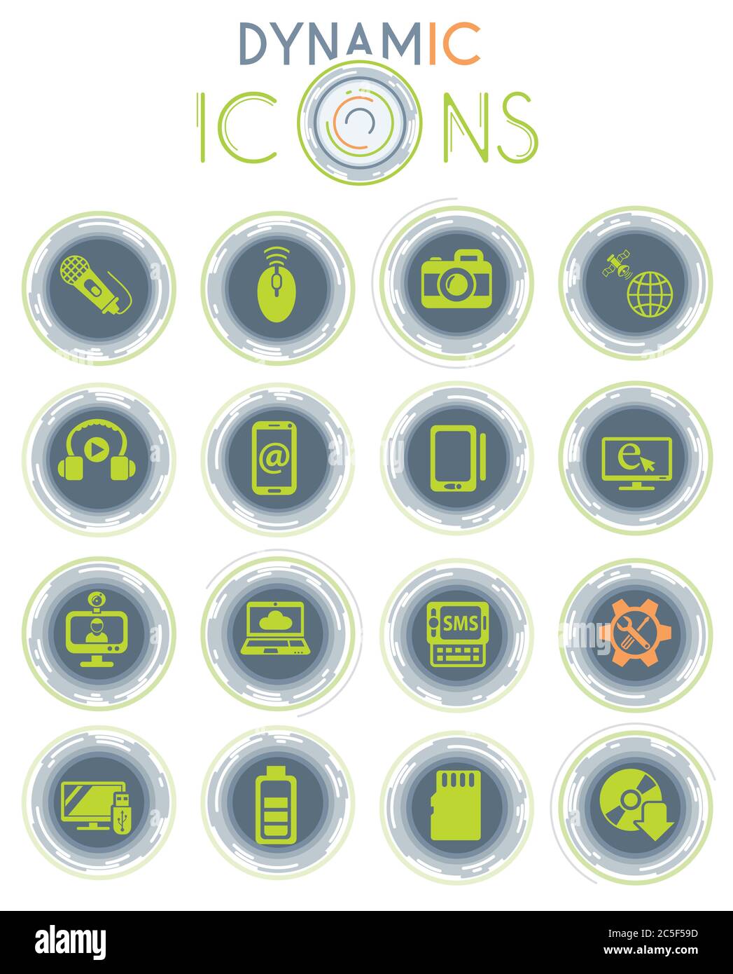 hi tech dynamic icons Stock Vector Image & Art - Alamy