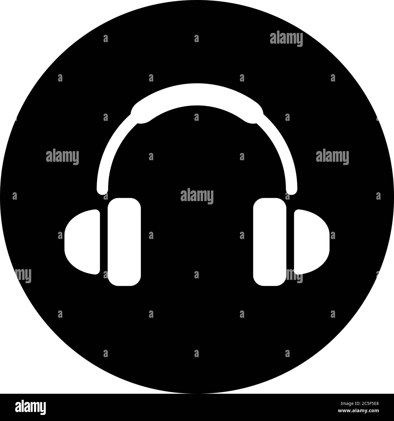 Headphones Icon Music Playing Isolated Vector Dj Earphones Audio Sound ...
