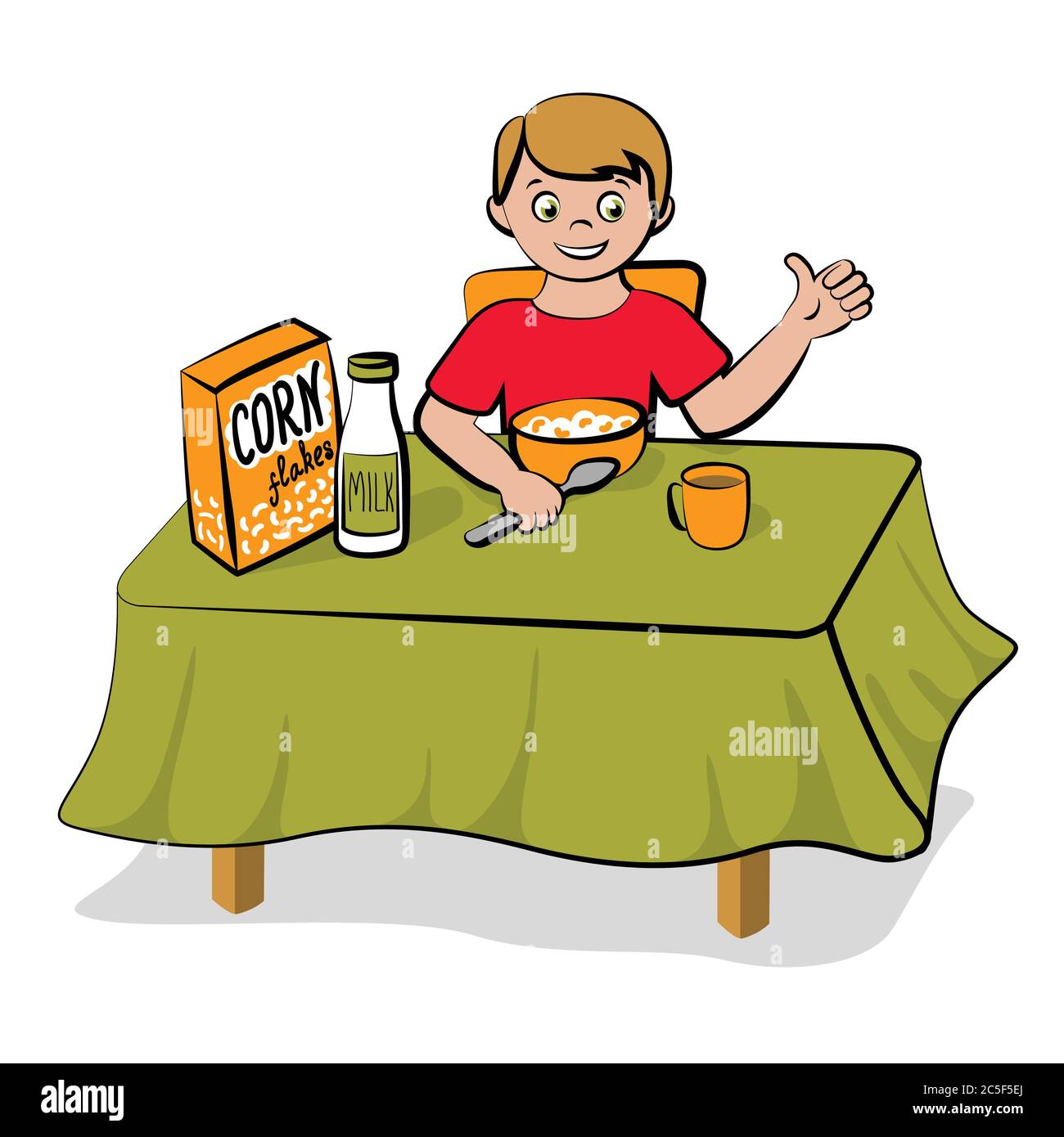 Healthy food cartoon teenager boy Stock Vector Images - Alamy