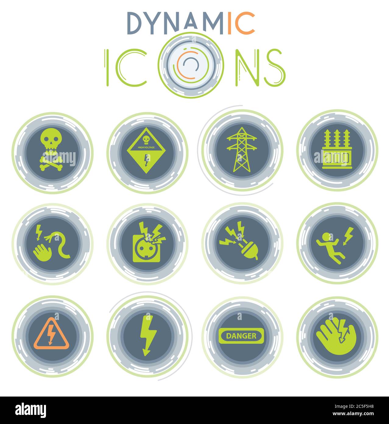 High voltage dynamic icons Stock Vector Image & Art - Alamy