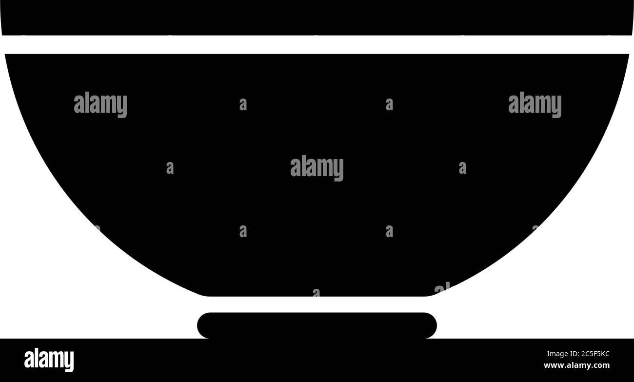 Asian Bowl Icon Black Isolated Food Noodles Chinese Cuisine Soup Plate ...