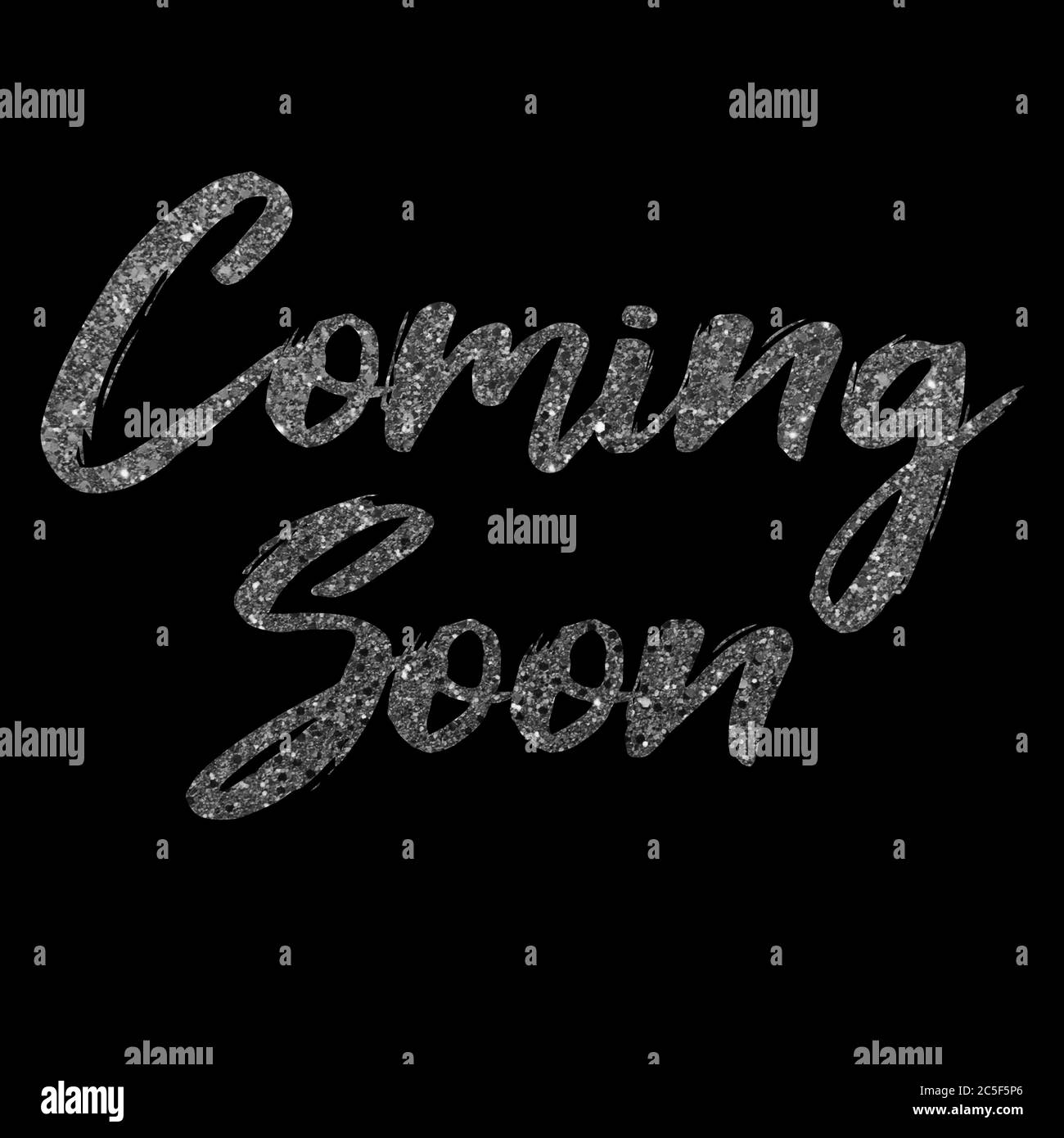 Coming Soon silver text on black background new product release ...