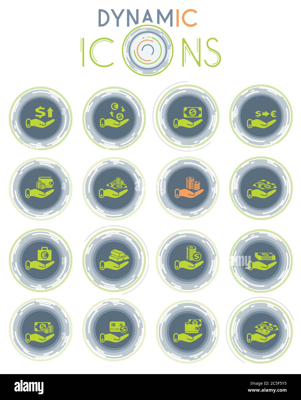 hand and money dynamic icons Stock Vector Image & Art - Alamy