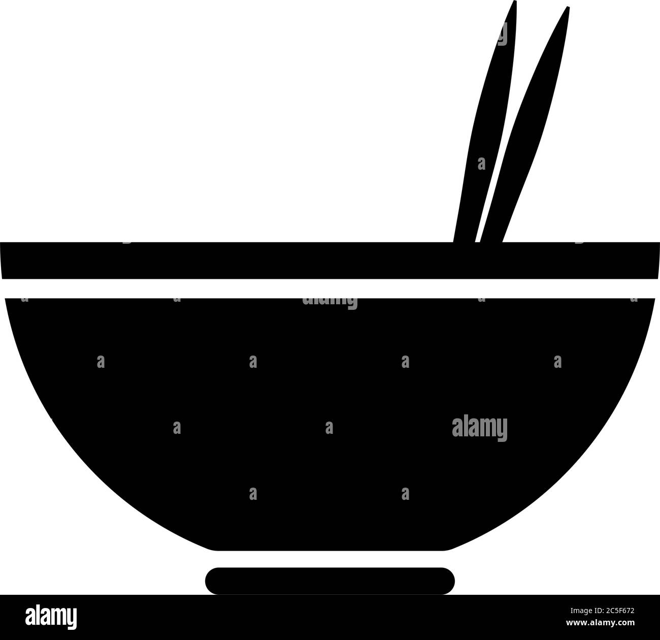 Asian Bowl Icon Black Isolated Food Noodles Chinese Cuisine Soup Plate ...