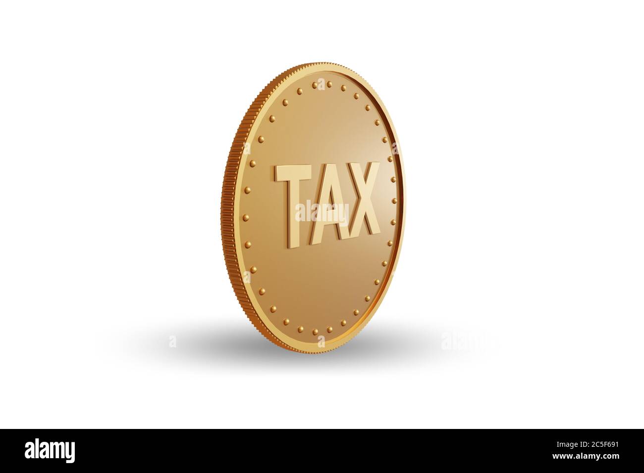 Tax concept with the gold coin - 3d rendering Stock Photo - Alamy