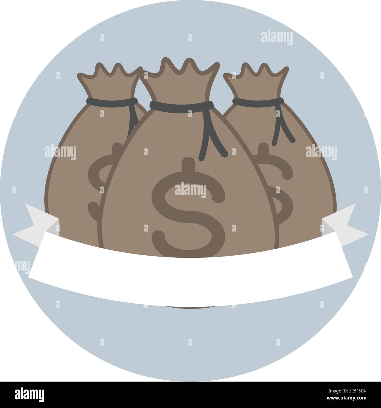 Money bags icon isolated vector illustration with blank banner dollar ...