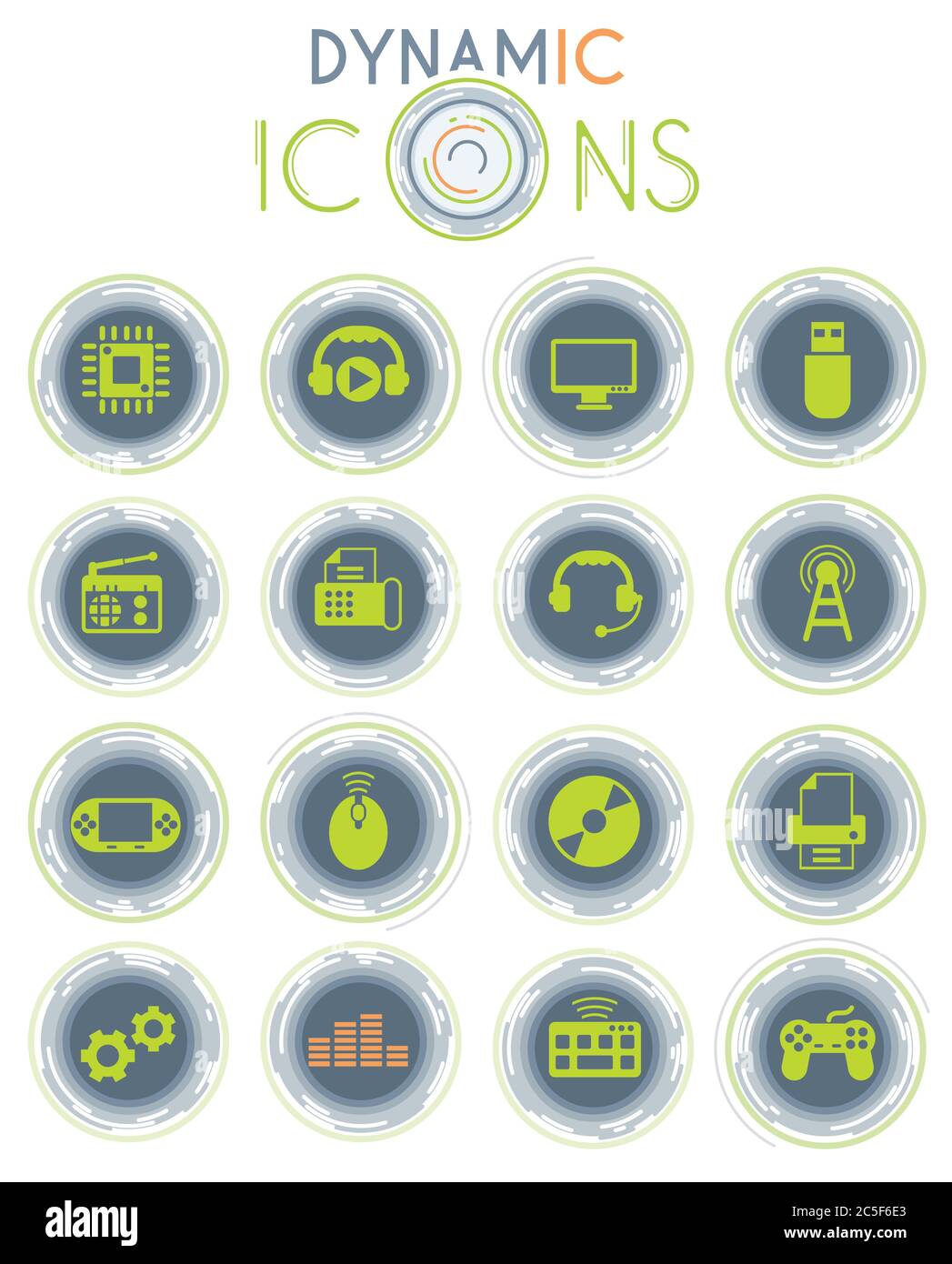hi tech dynamic icons Stock Vector Image & Art - Alamy