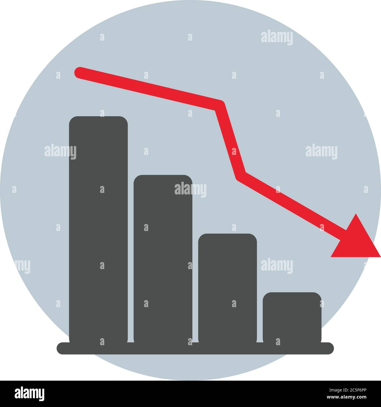Decline Bars Chart Stock Market Icon Money Business Loss Chart Red Arrow Stock Vector Image ...