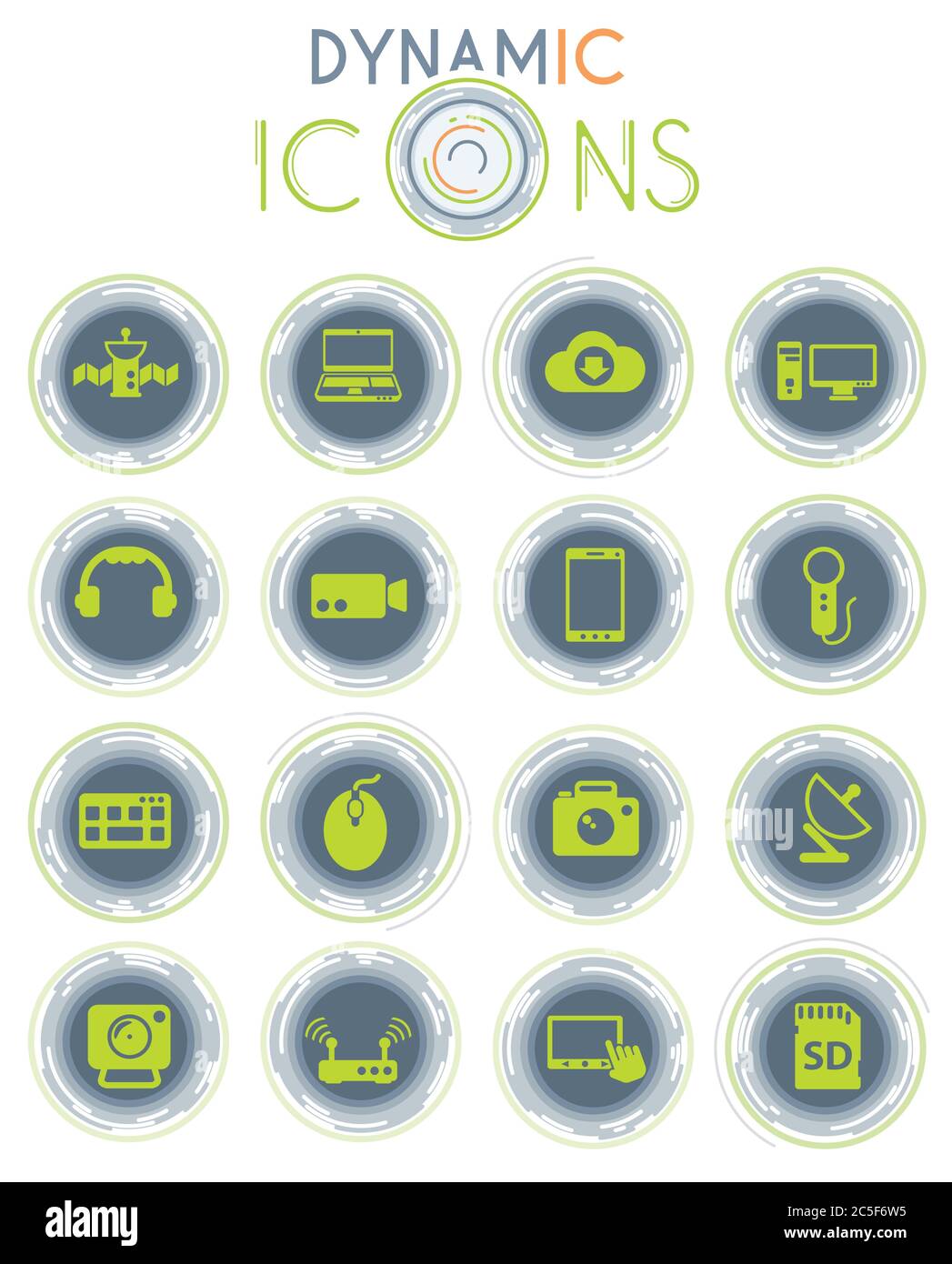 hi tech dynamic icons Stock Vector Image & Art - Alamy
