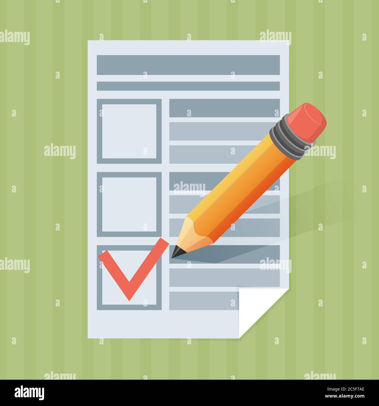 Vector Form Pencil and Tick Icon Stock Vector Image & Art - Alamy