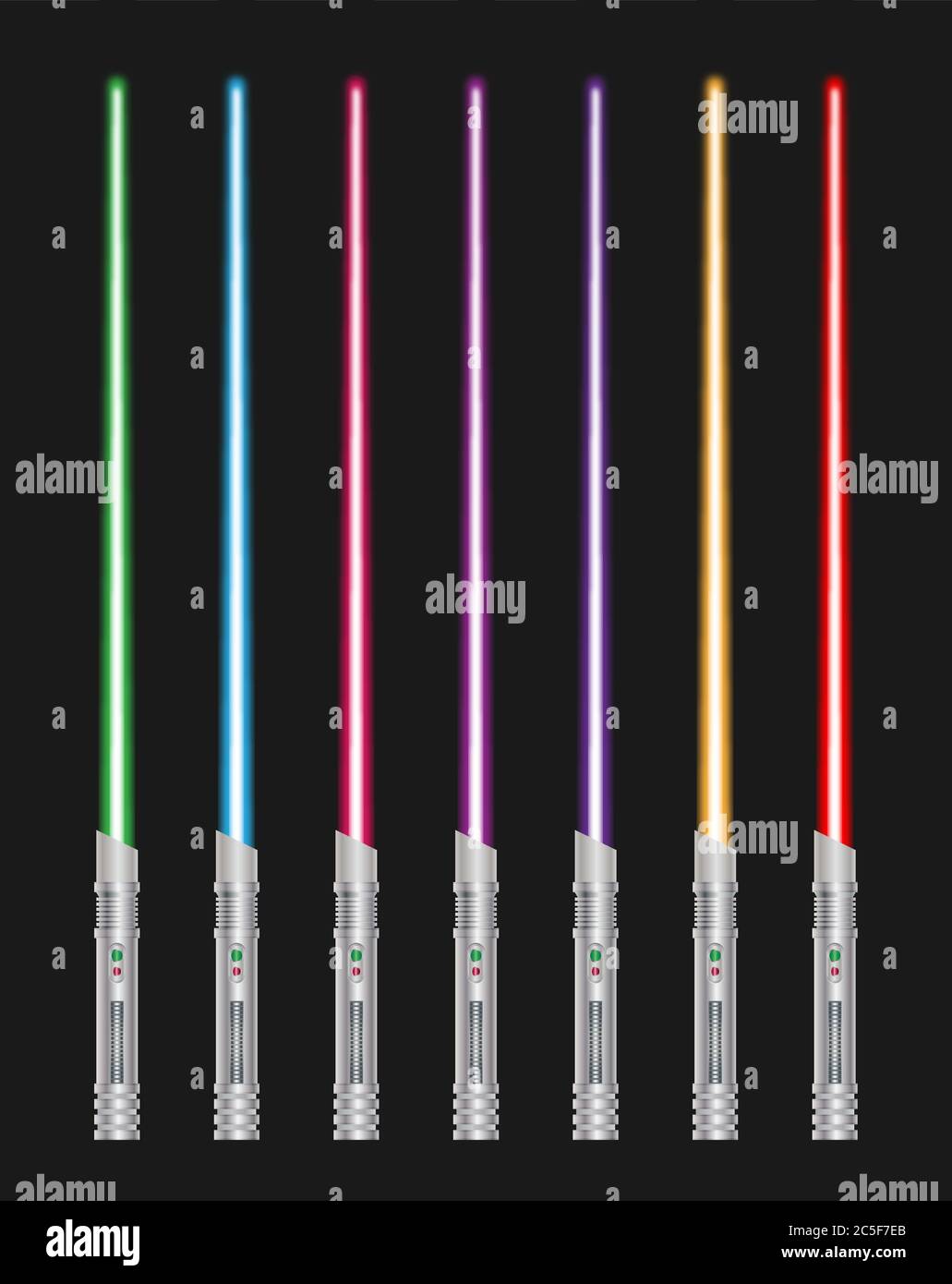 colorful illustration with futuristic swords Stock Vector Image & Art ...