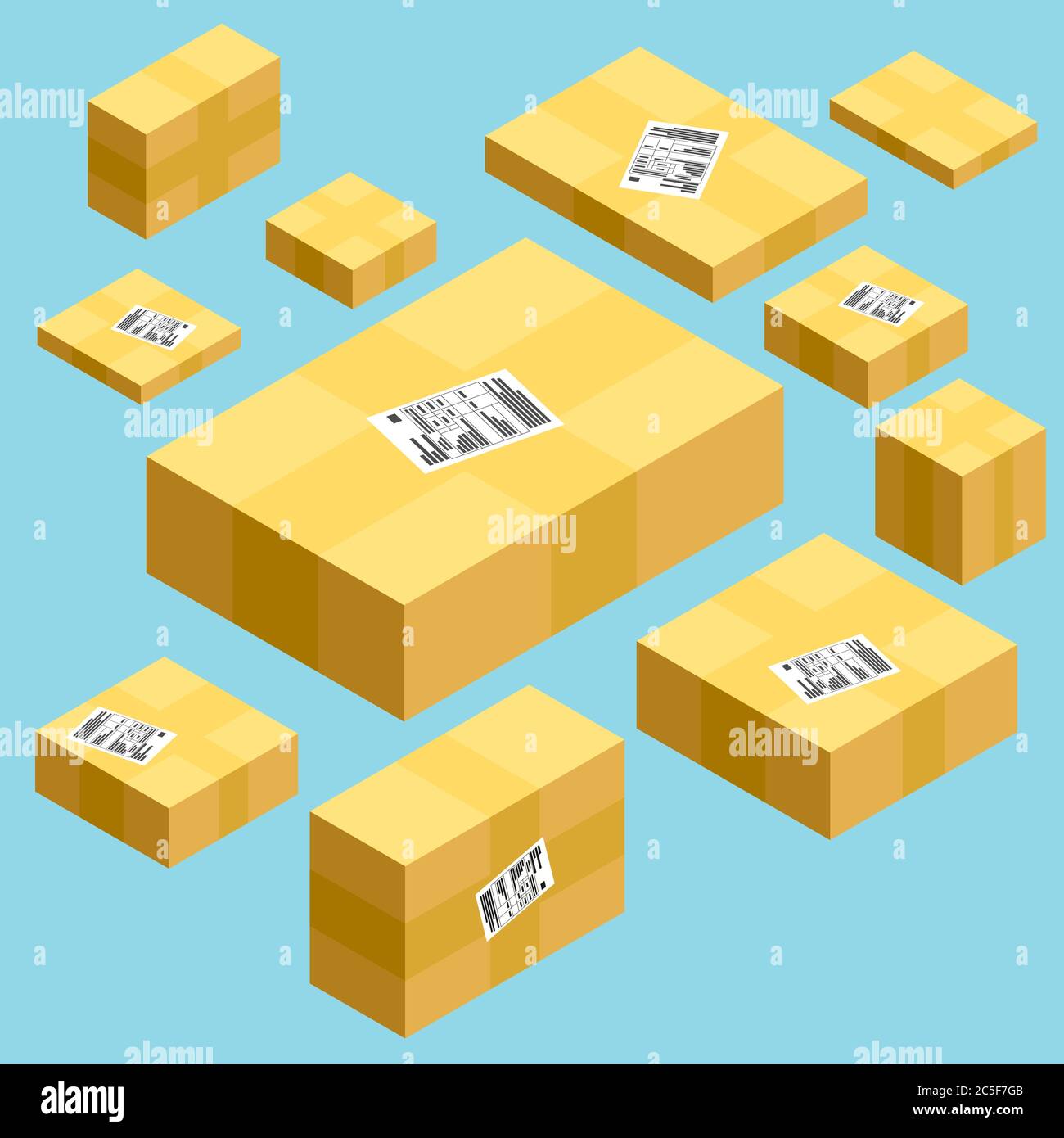 Vector illustration. Flat carton box. Transport and packaging, shipment ...
