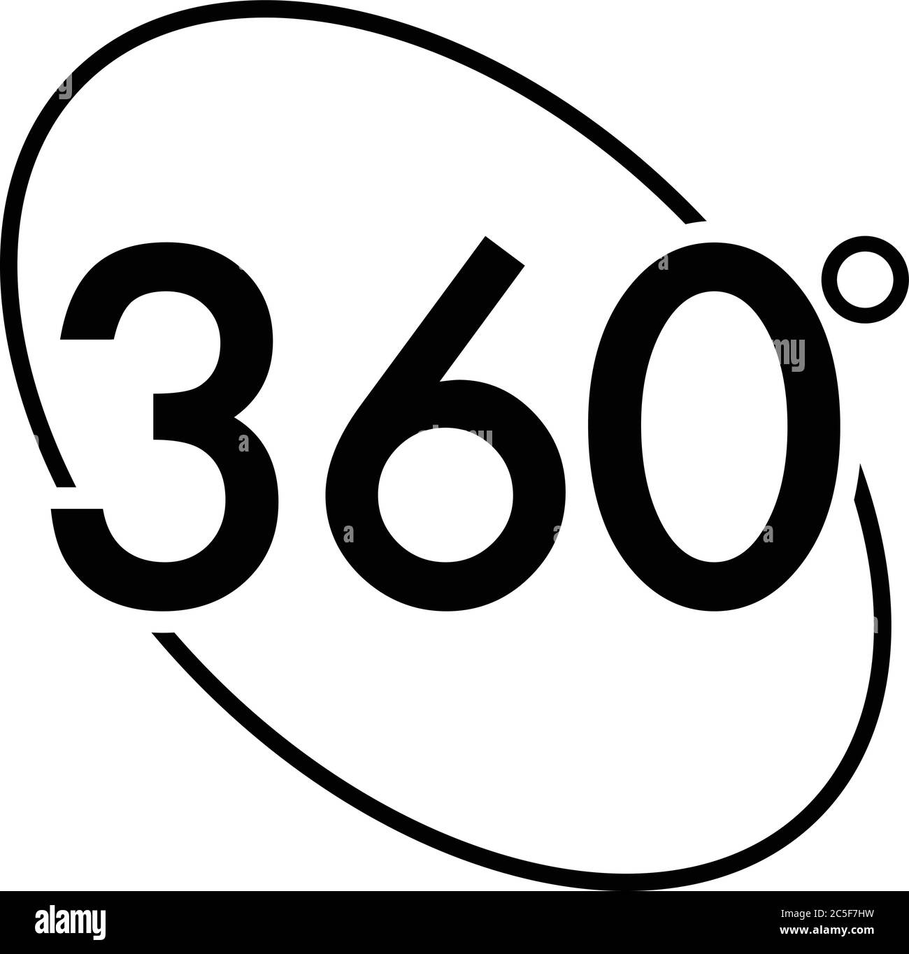 Virtual Reality 360 Degrees VR Camera Icon Text illustration Vector ...