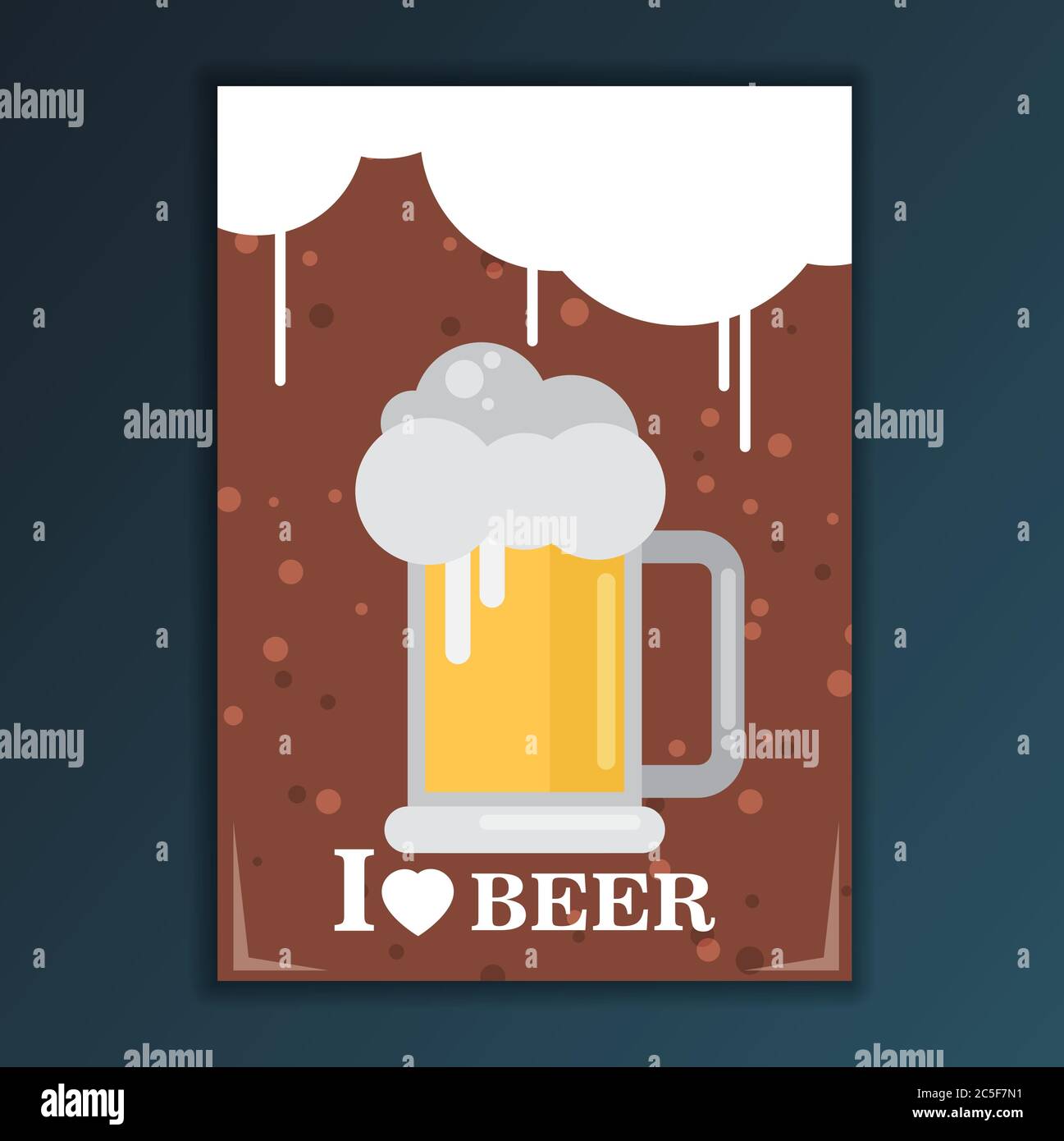 I love beer. Vector illustration. Flat design style Stock Vector Image ...