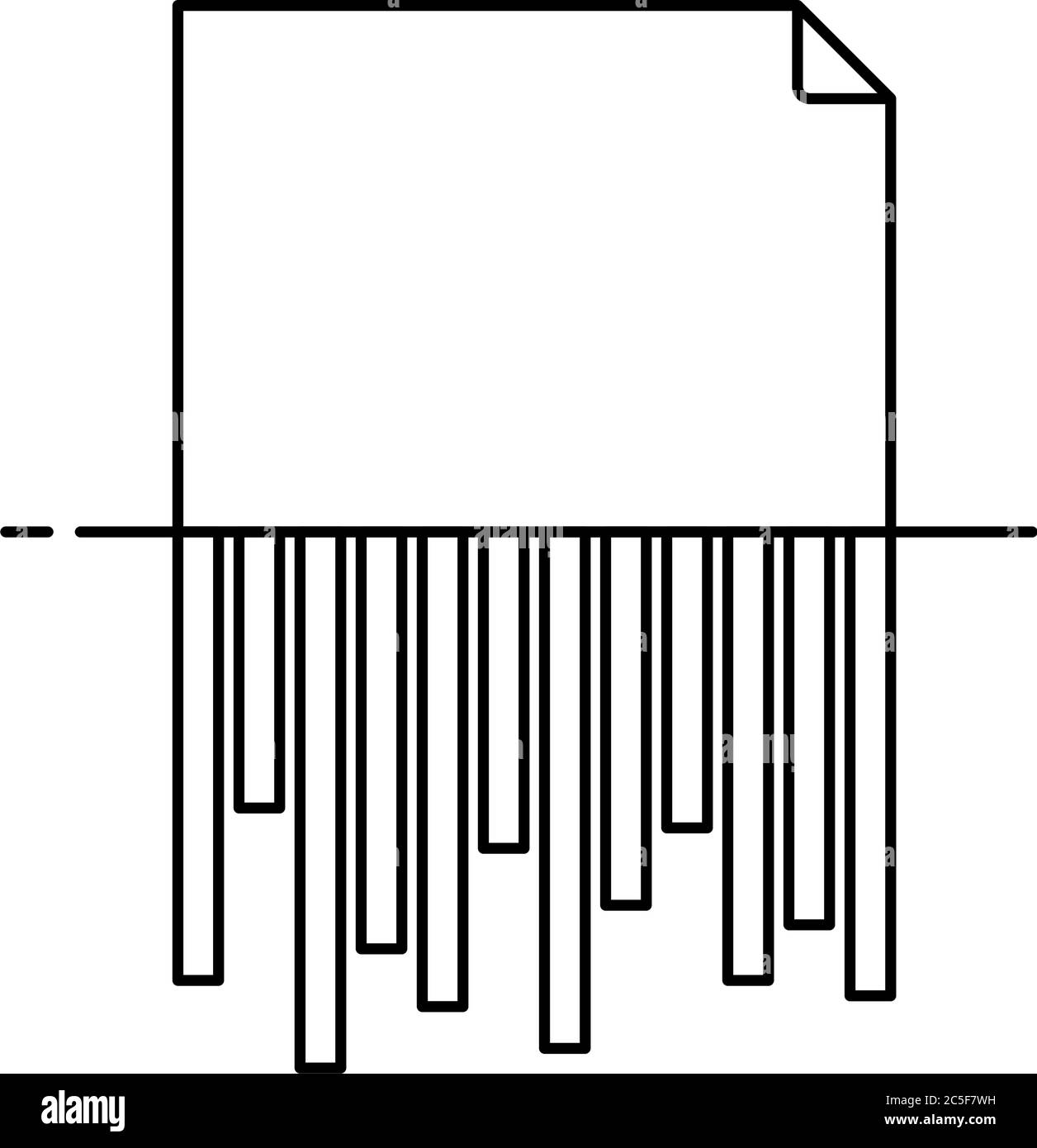 Paper shredding icon outline document shredder vector isolated on white ...