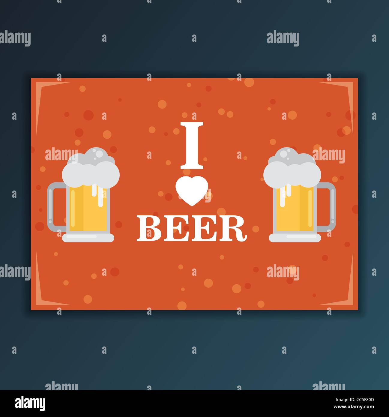 I love beer. Vector illustration. Flat design style Stock Vector Image ...