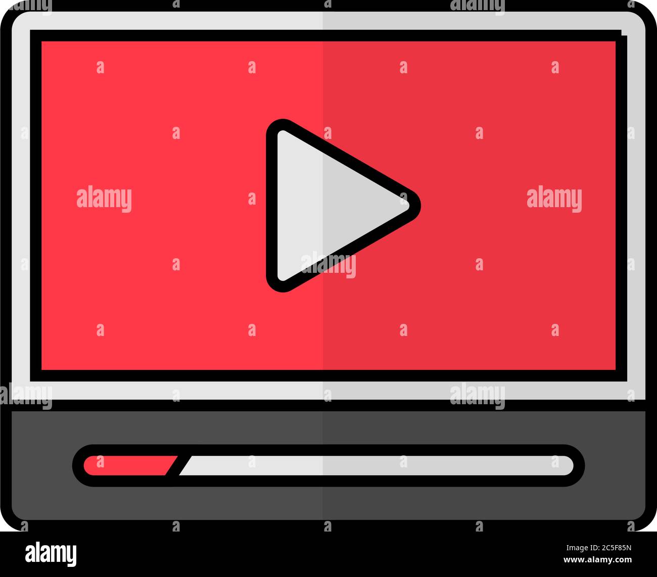 Media Stream Play Button Icon Isolated Vector Illustration Multimedia Movie And Audio Symbol For