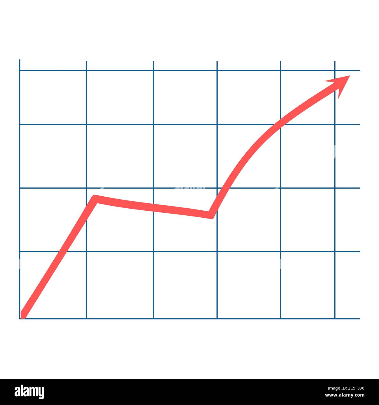 Business growth line graph in trendy flat style isolated. Vector ...