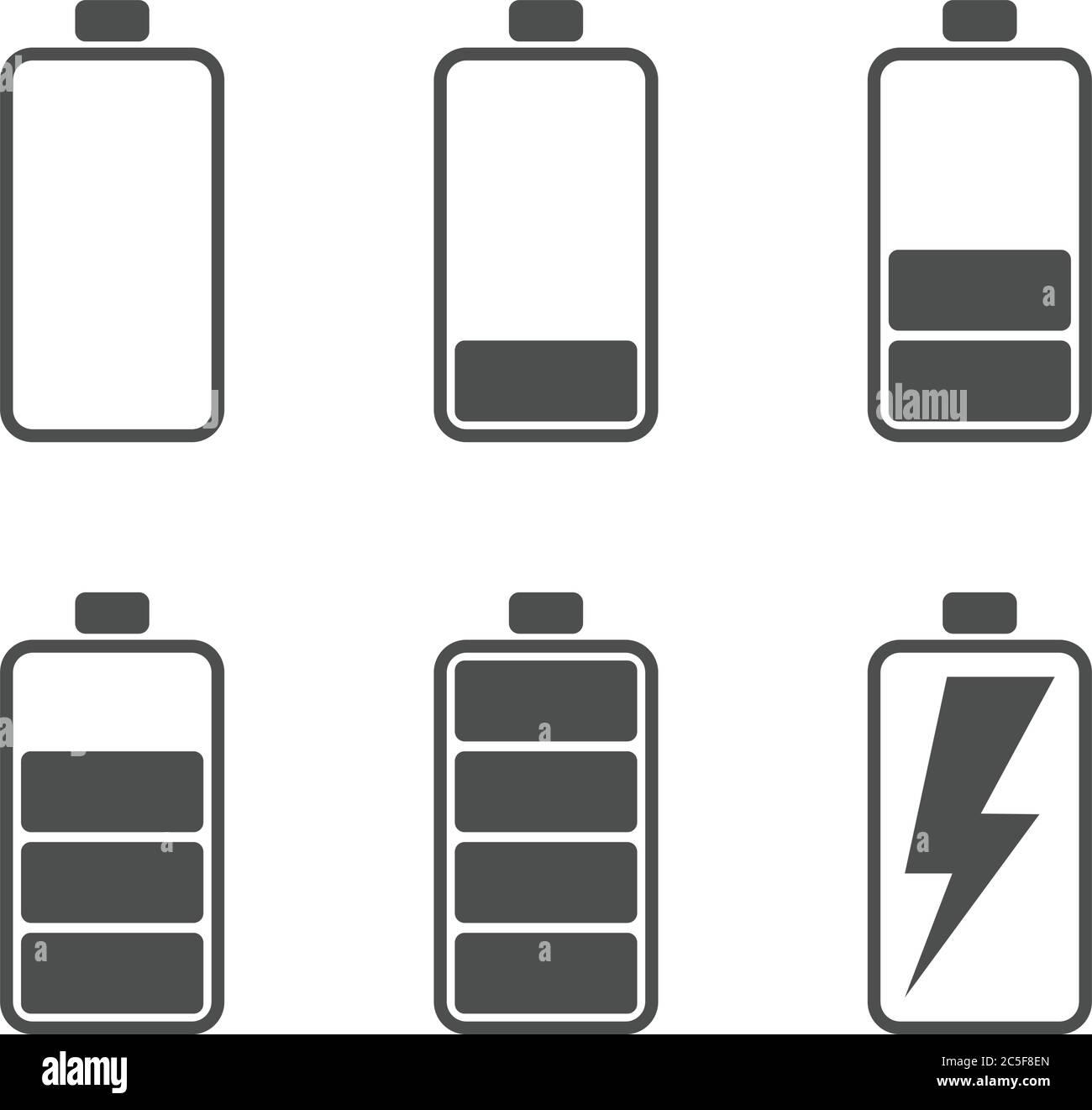 Batteries Icon Set Electrical Power Supply Symbol Isolated Black ...