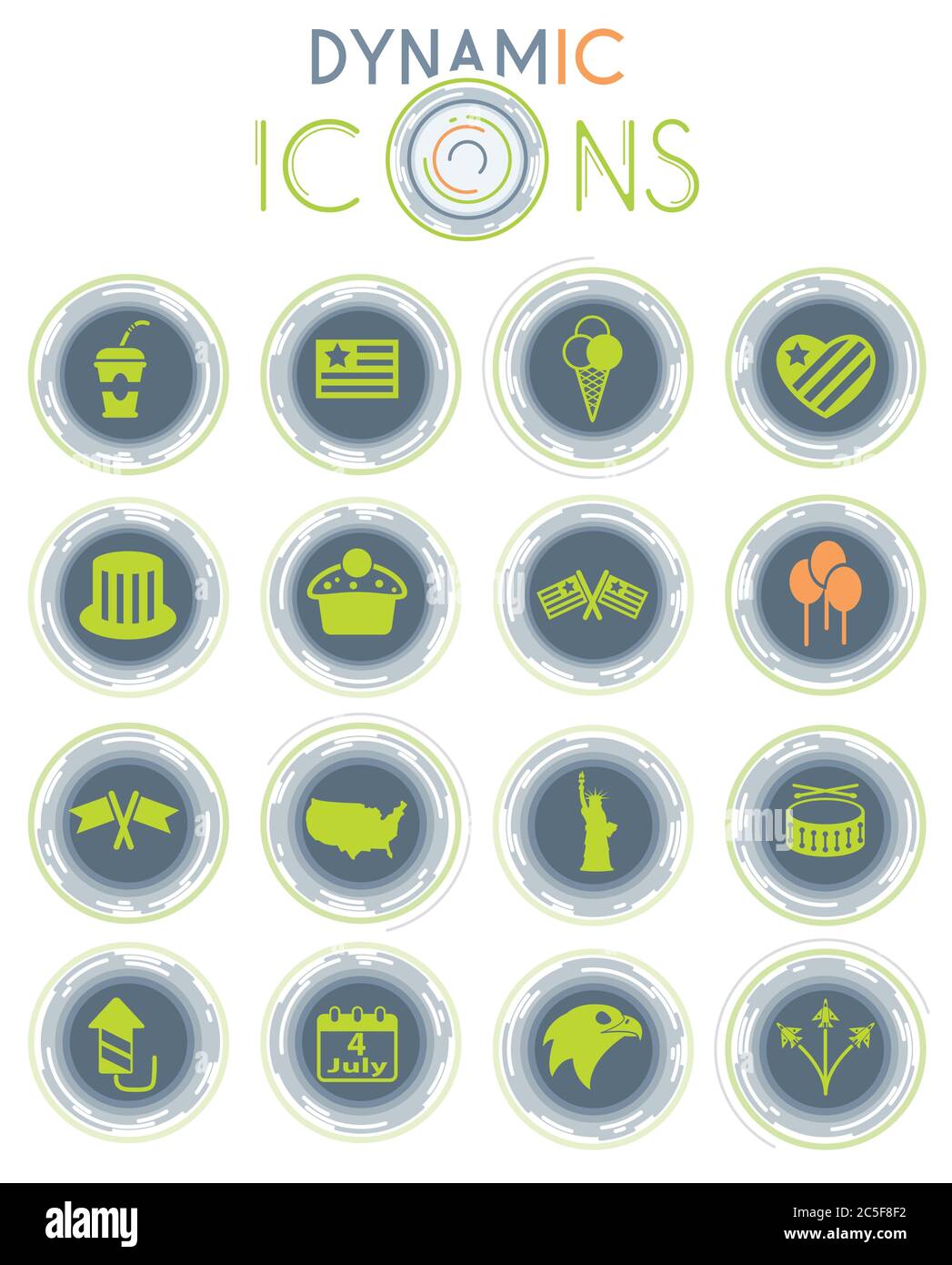 independence day dynamic icons Stock Vector Image & Art - Alamy
