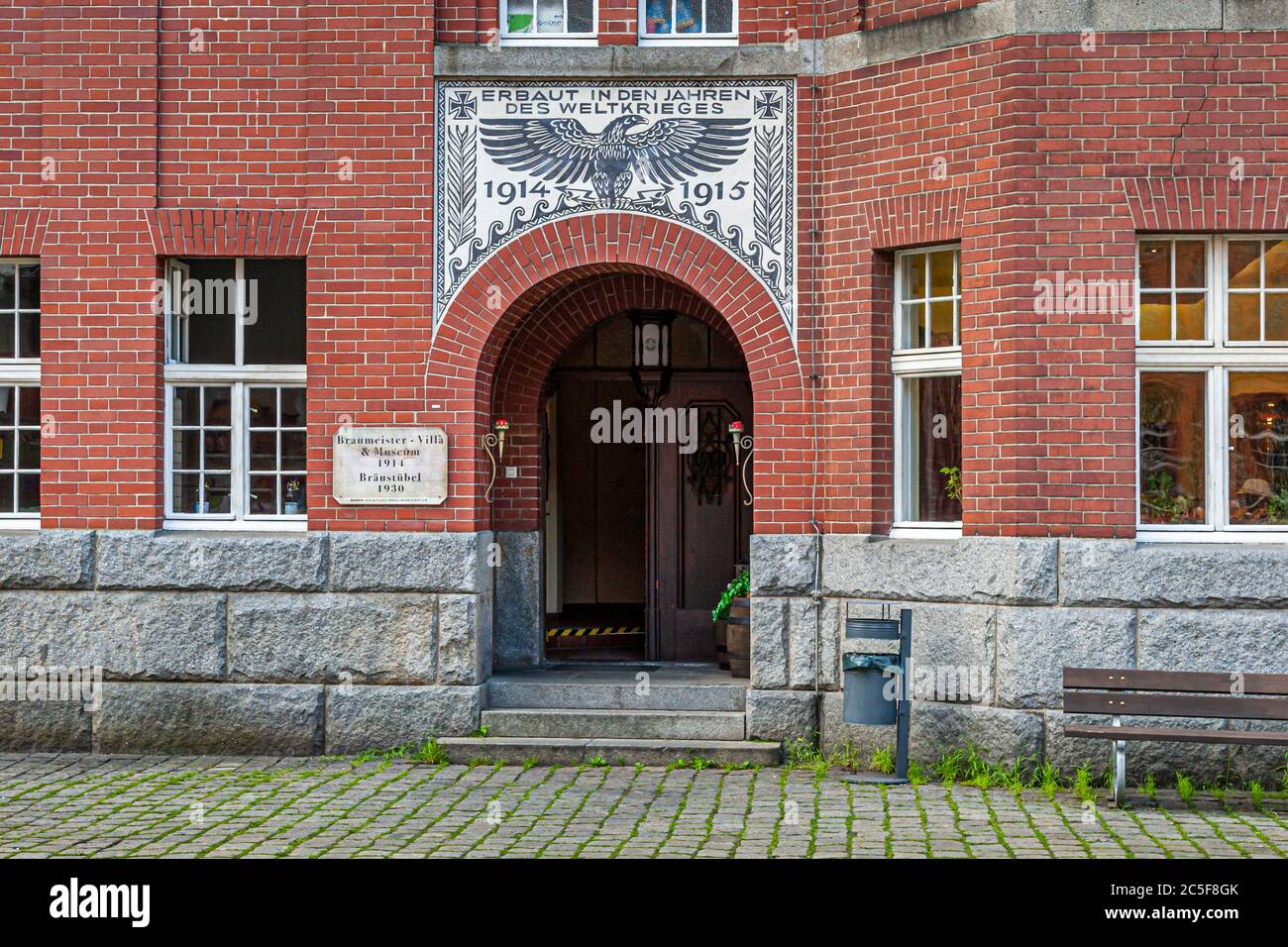 Brick facade of the Landskron Brewery in Görlitz, Germany Stock Photo ...