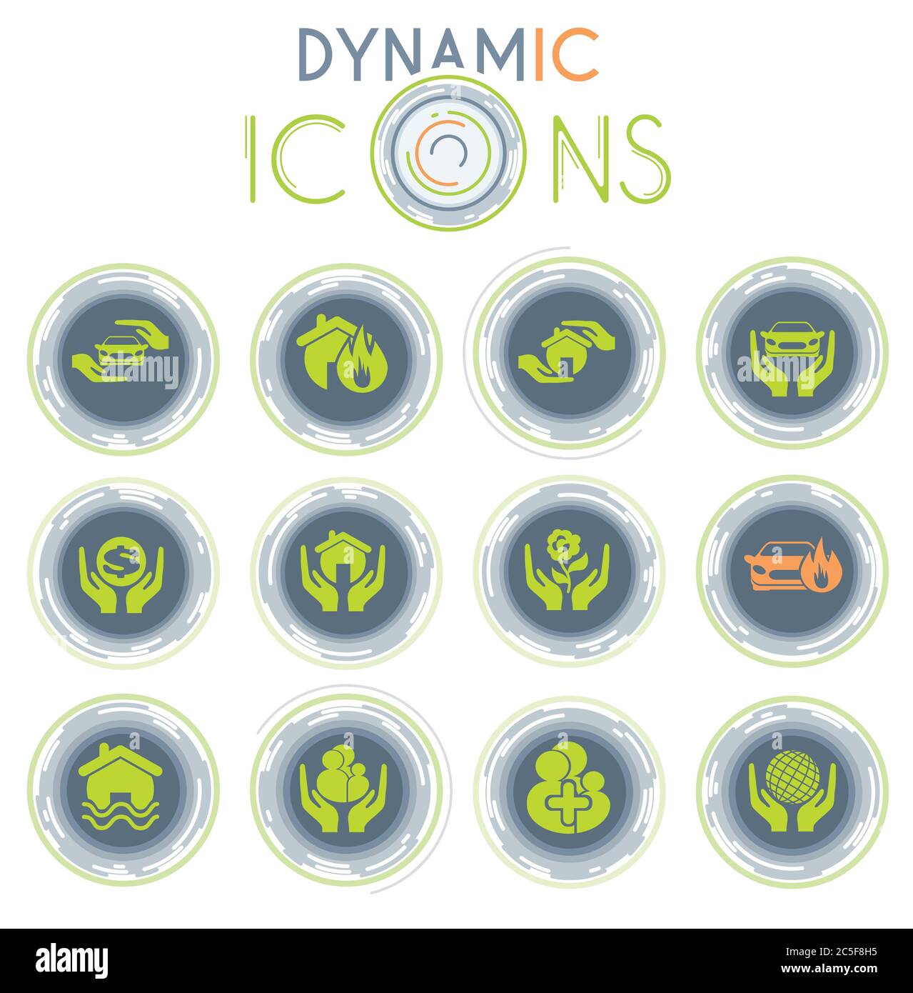 Insurance dynamic icons Stock Vector Image & Art - Alamy