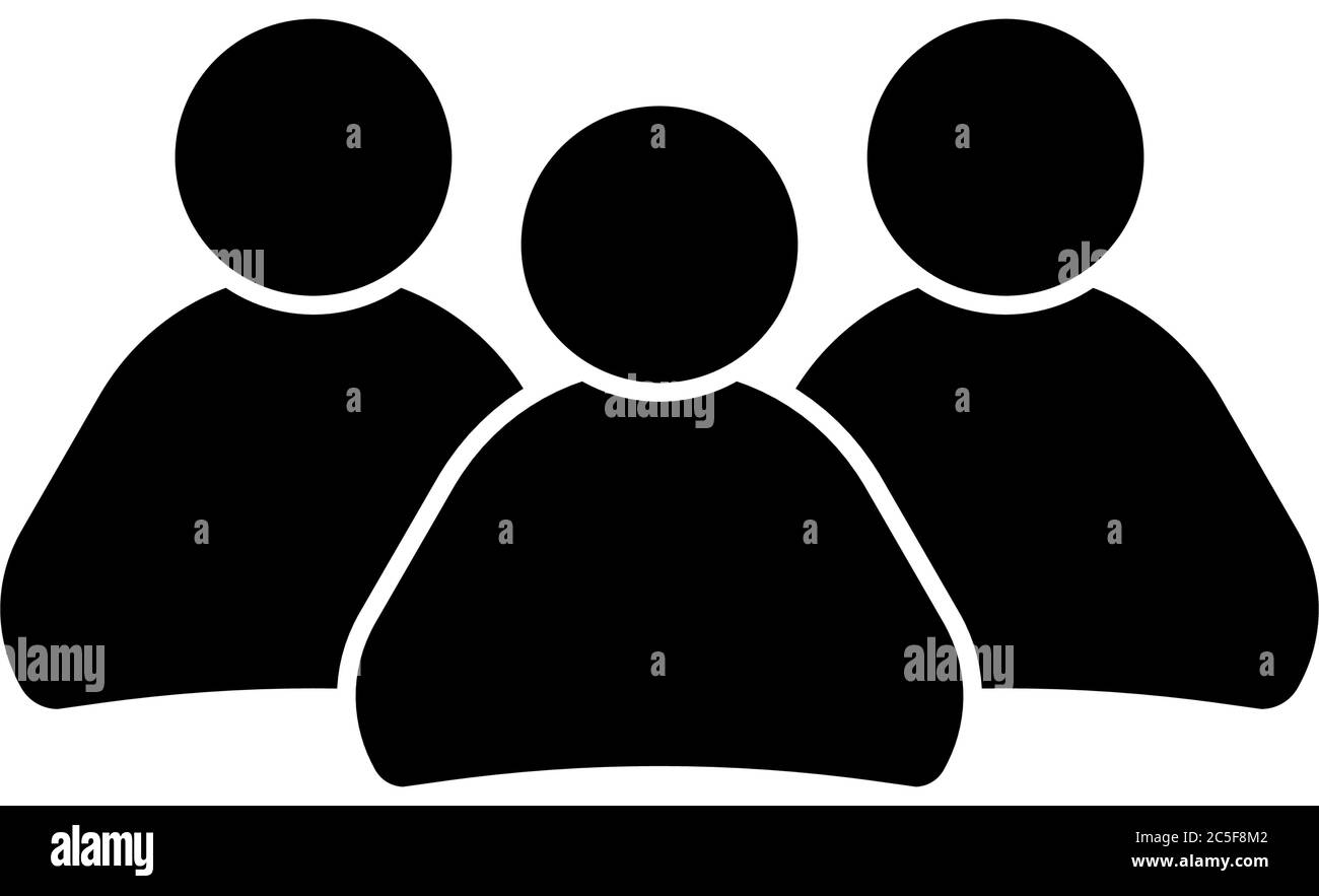 Three people teamwork icon business cooperation symbol vector ...