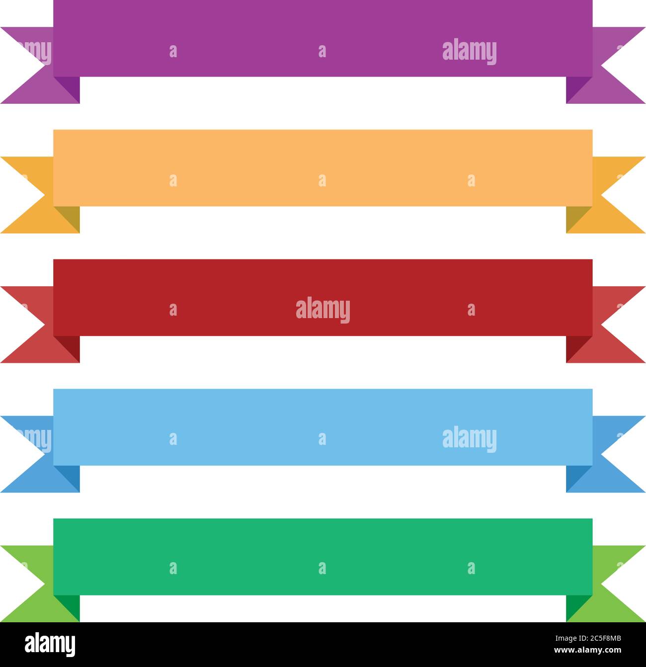 Ribbon Flag Five Banners Set Decoration sign Vector Illustration Stock ...