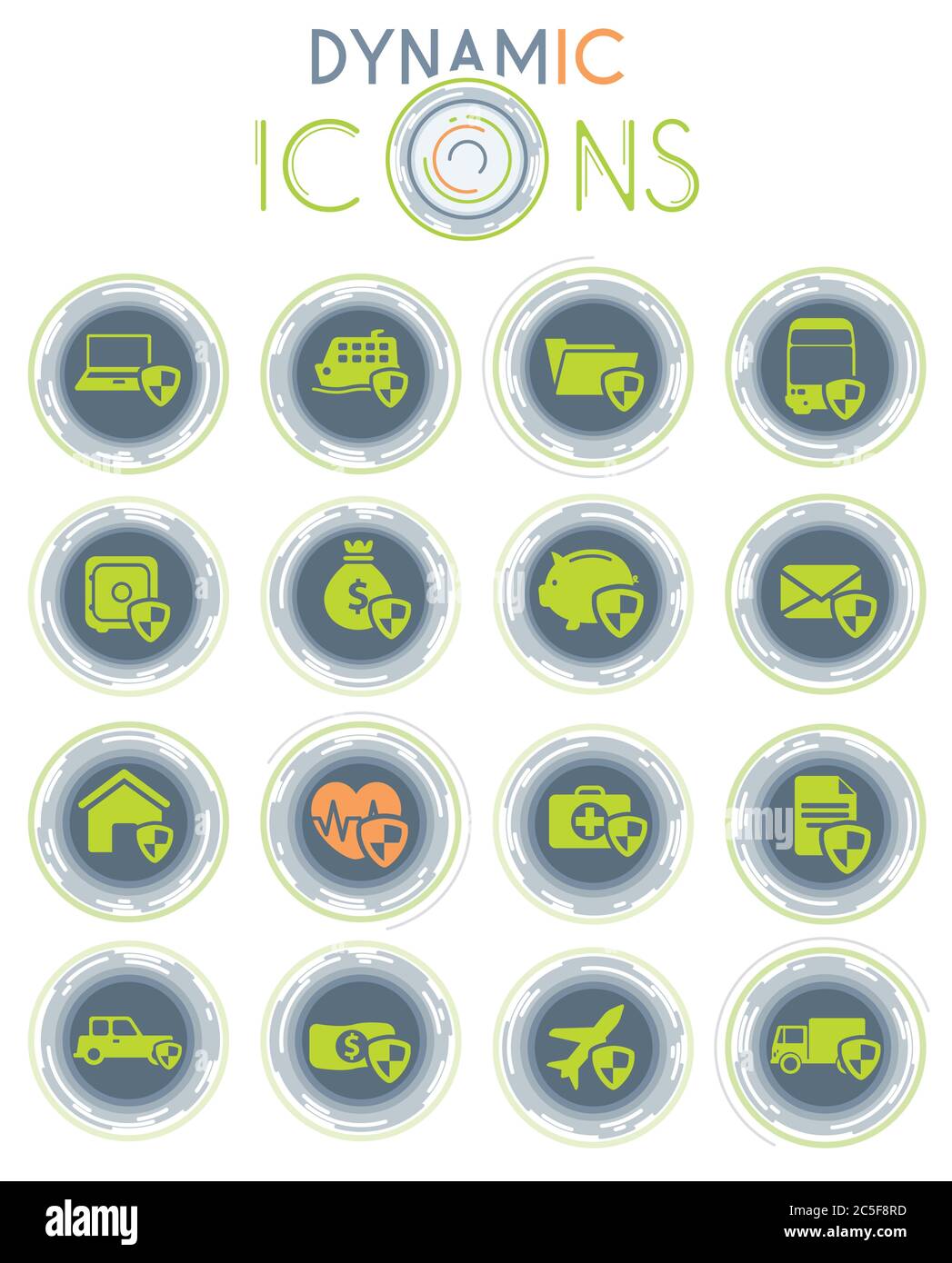 Insurance dynamic icons Stock Vector Image & Art - Alamy