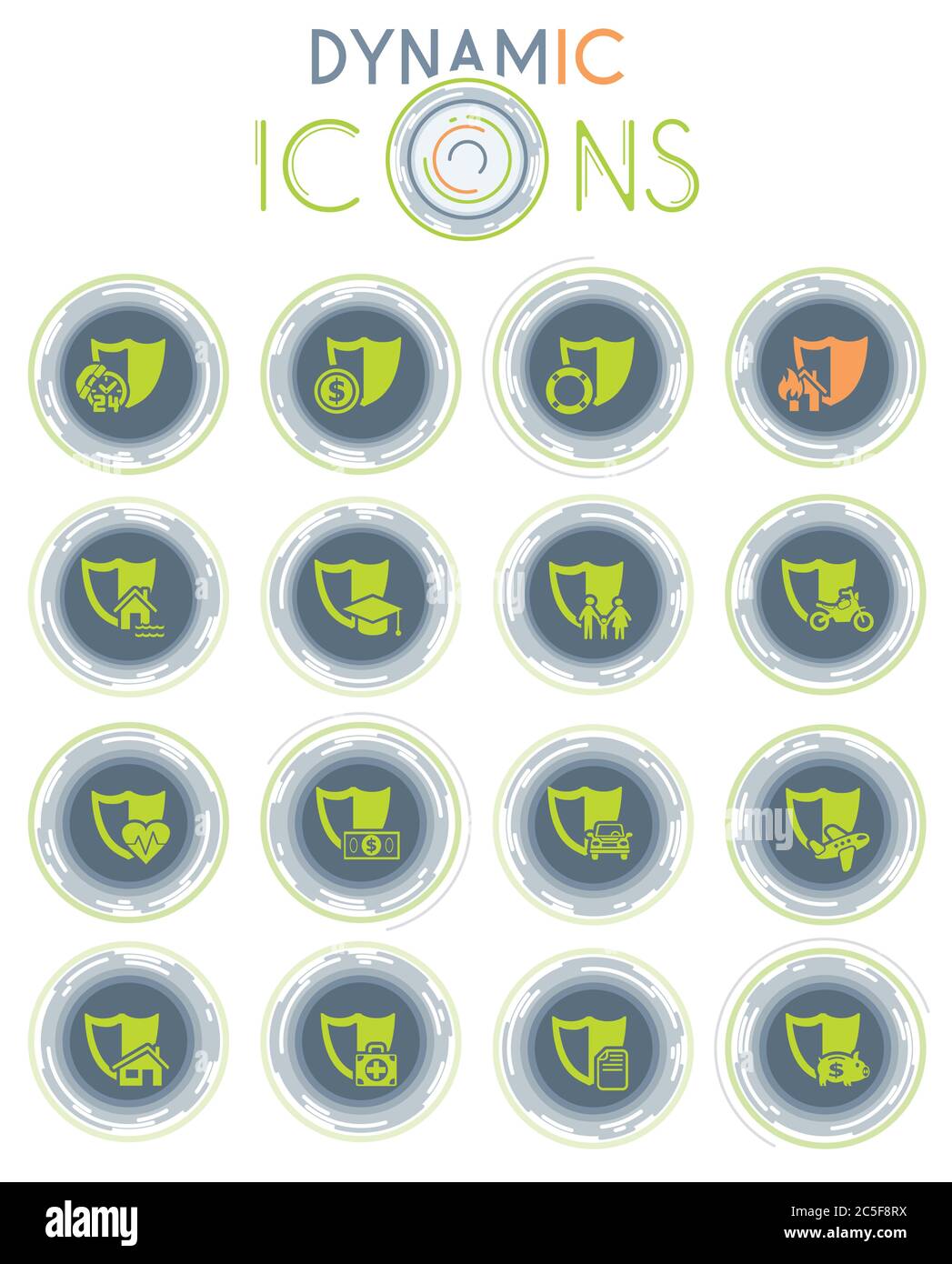 insurance dynamic icons Stock Vector Image & Art - Alamy