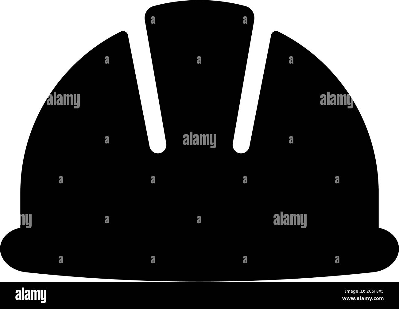 Construction worker helmet protective head gear black vector ...