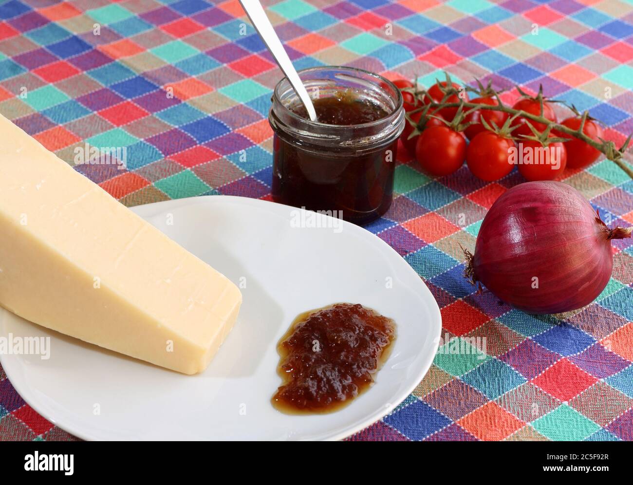 Onion compote with cheese Stock Photo - Alamy