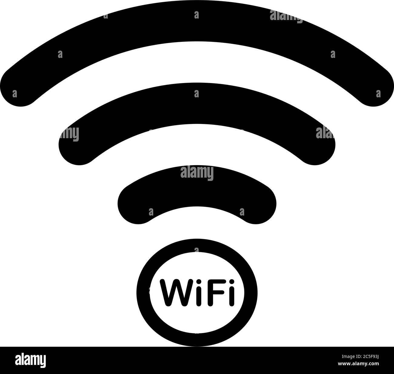 Wi-Fi wireless internet network connection icon black isolated vector ...